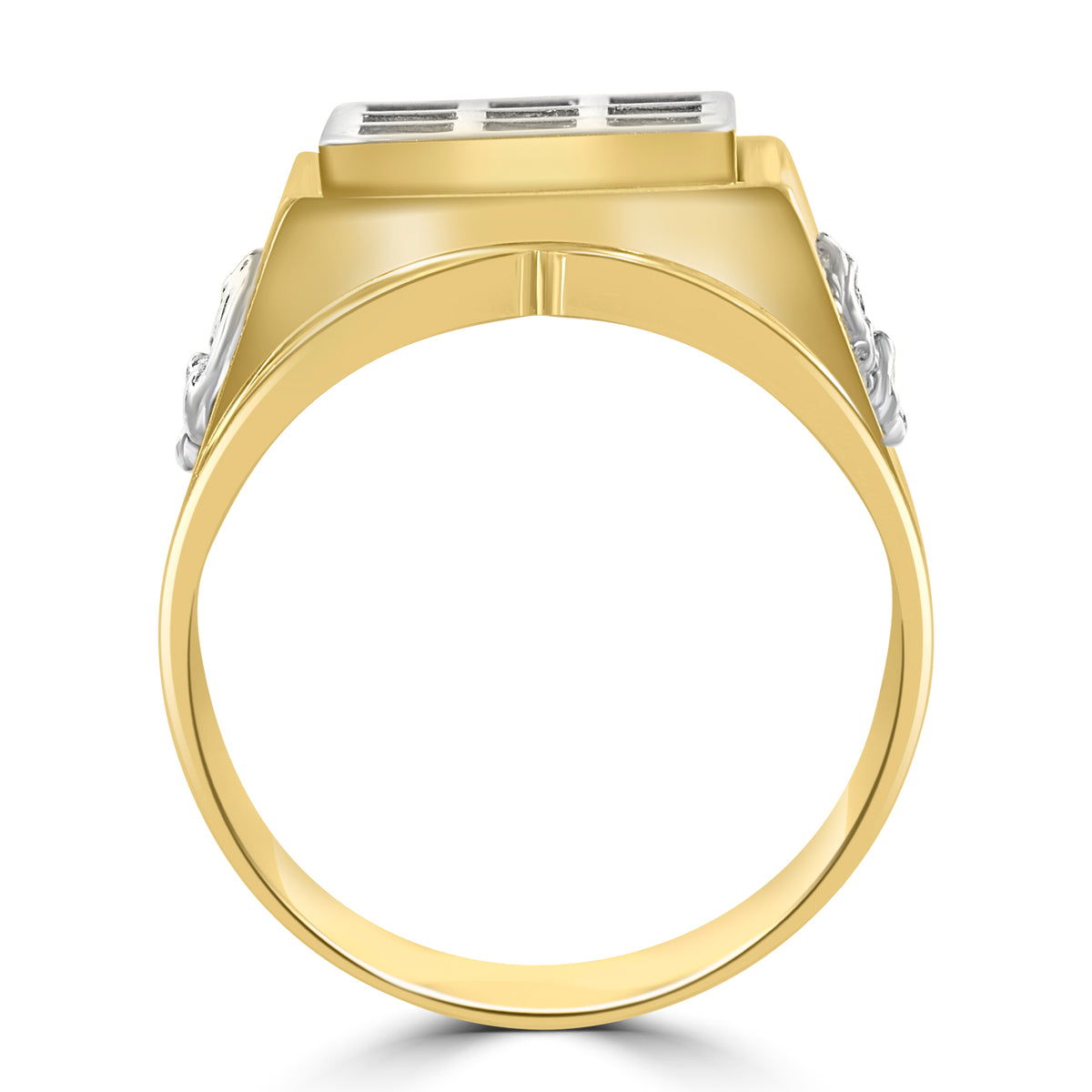 14k Gold 3x3 Mens Diamond Ring – Elizabeth & Co. NYC