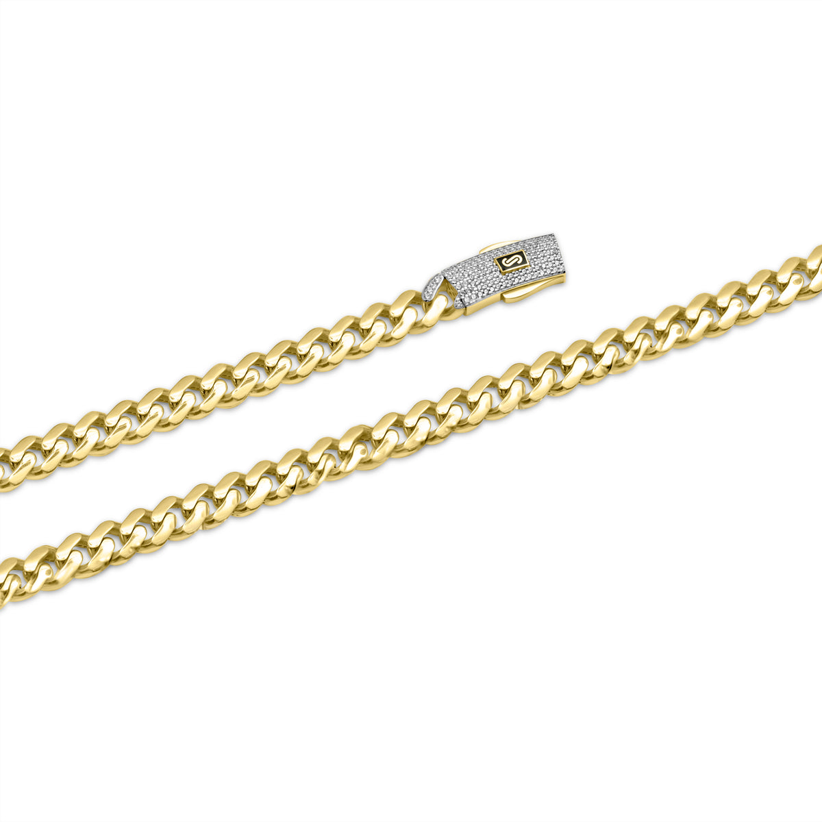 Monaco Chain Classic Pave Lock – Elizabeth & Co. NYC
