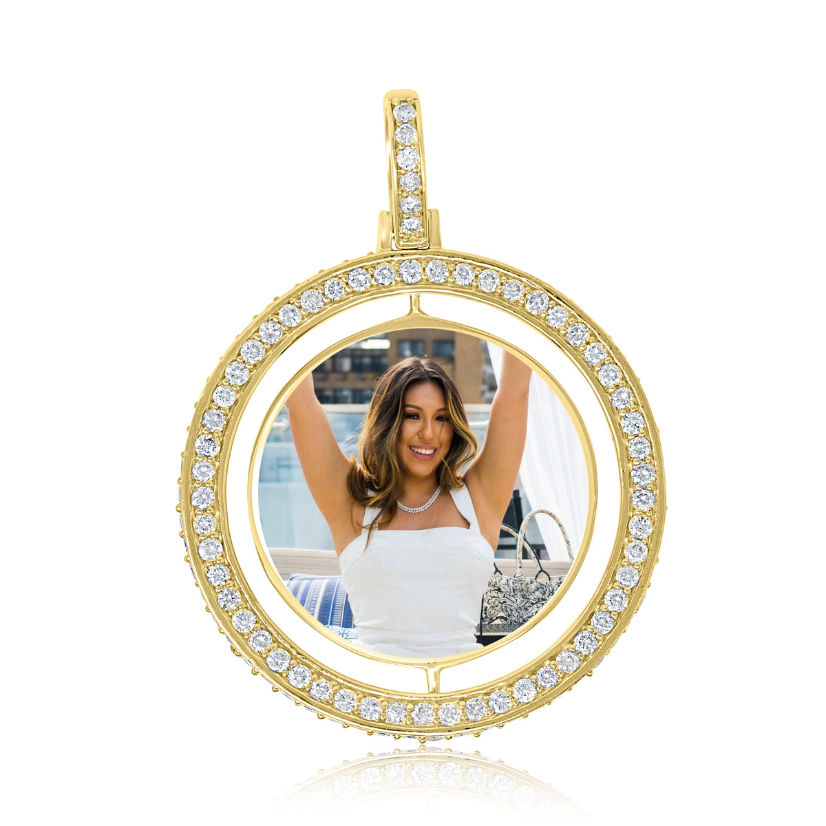 Custom 2.78 cctw Diamond Memory Pendant | Custom Memory Pendants | Gold ...