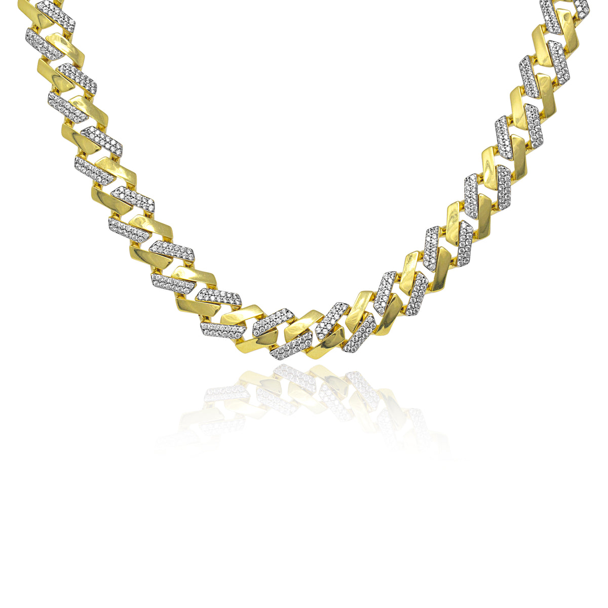 Icy Monaco Hybrid Chain | Cubic Zirconia Chains | Gold & Diamond Fine ...
