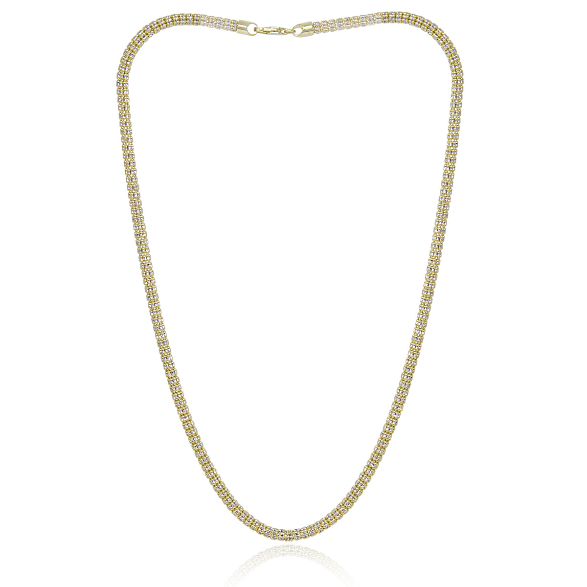 Two-Tone Icy Chain | Cubic Zirconia Chains | Gold & Diamond Fine ...
